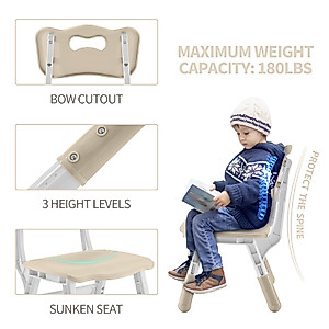 DOREROOM Toddler Table and Chairs Set for 4, 47.2''L x 23.6''W Kids Study Table and Chair Set, Height-Adjustable, Graffiti Desktop, Children Activity Table for Daycare, Classroom, Home