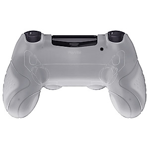 PlayVital Guardian Edition Glow in Dark - Green Ergonomic Soft Anti-Slip Controller Silicone Case Cover for ps4, Rubber Protector Skin with Joystick Caps for ps4 Slim/Pro Controller