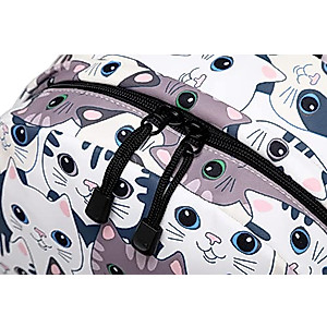 Teecho Girls Waterproof School Backpack Fashion 15.6" Laptop Backpack for Teenager Cat