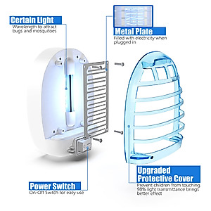 DNFAF Bug Zapper Indoor, Electronic Fly Trap Insect Killer, Mosquitoes Killer Mosquito Zapper with Blue Lights for Living Room, Home, Kitchen, Bedroom, Baby Room, Office(6 Packs)