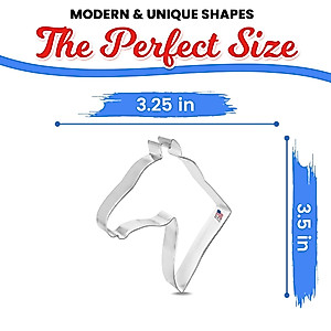 Horse Head Cookie Cutter 3.5 Inch - Made in the USA – Foose Cookie Cutters Tin Plated Steel Horse Head Cookie Mold