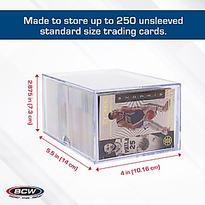 BCW Card Slider Box | Premium Trading Card Storage | Sturdy, Stackable, Crystal-Clear Design for Magic The Gathering, Football, Basketball, Baseball Card (250 Card, 1 Pack)