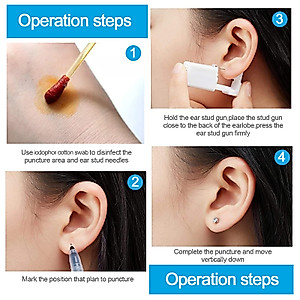 Ear Piercing Gun,10 Pack Ear Piercing Kit Disposable Self Ear Piercing Gun with Sterling Silver Ear Sticks and Clean Tool Pierce Kit Tool for Nose Studs Cartilage Tragus Helix Piercing Gun