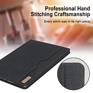 DTH-PANDA iPad Air 3rd Generation Case, iPad Pro 10.5 Inch 2019/2017 Cover, with Apple Pencil Holder, PU Leather with Pocket, Auto Sleep/Wake Function (Crow Black)