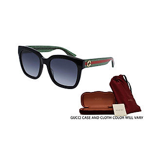 Gucci GG0034S 002 54M Black/Green/Grey Gradient Square Sunglasses For Men For Women+ BUNDLE with Designer iWear Eyewear Kit