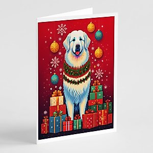 Caroline's Treasures DAC3098GCA7P Great Pyrenees Holiday Christmas Greeting Cards Pack of 8 Blank Cards with Envelopes Whimsical A7 Size 5x7 Blank Note Cards