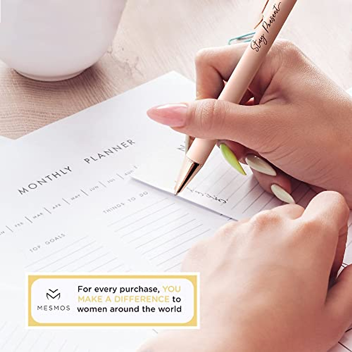 MESMOS Pastel Pens, Mindfulness Gifts, Inspirational Fancy Pens for Women, Wellness & Spiritual Gifts, Self Love Self Care Gifts, Journaling Pens, Cute Pen Set, Luxury Pretty Pens, Relaxing Gifts