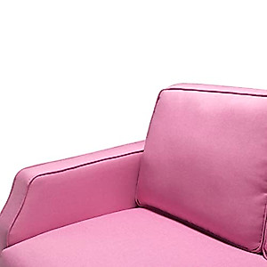 EMKK 56.5” Square Arm Loveseat 2 Seater Upholstered, Mid Century Modern Decor Love Seat Couch Living Room Furniture,Pink