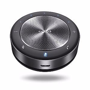 Enther&MAXHUB Bluetooth Speakerphone,USB Conference Speaker with 6 Microphones, Enhanced 360° Voice Pickup and Noise Reduction,16 Ft Pickup Distance,Home Office