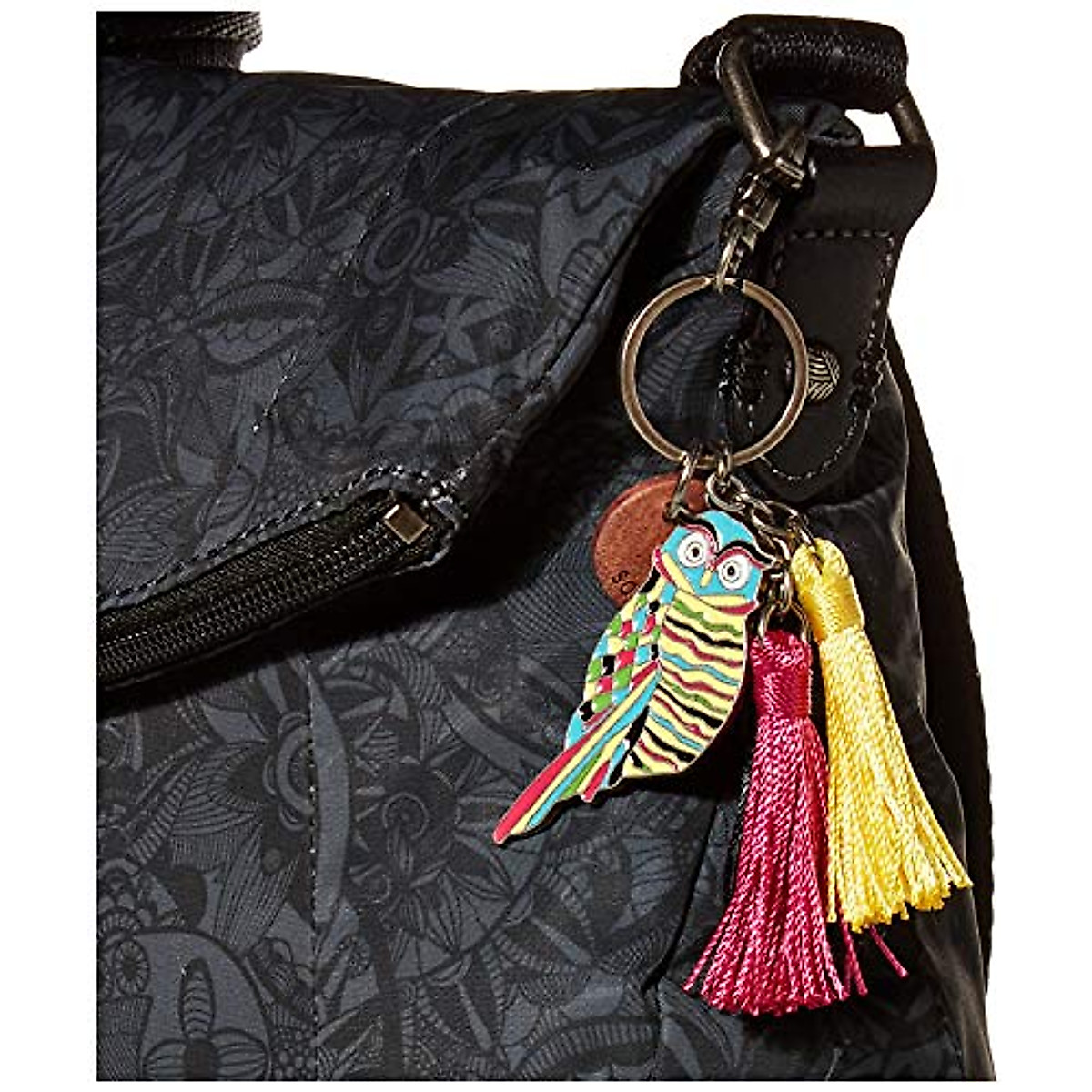 Sakroots womens Bag in Eco-twill, Multifunctional Purse With Adjustable Strap & Zipper Pockets, Sustainable Women s Eco Twill Foldover Crossbody, Black Spirit Desert, One Size US