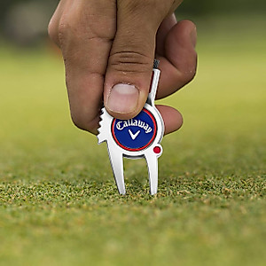 Callaway unisex adult Red, & Callaway 4 in 1 Divot Tool Red White Blue, Red, White Blue, Dark Roast US
