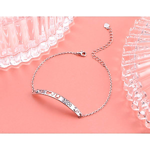 925 Sterling Silver Bracelets for Women Charm Inspirational Bracelets for Teen GirlsI I Love You 3000 Bracelet Iron Man Souvenir Marvel Movie Fans Family Love Cuff Bangle Bracelets