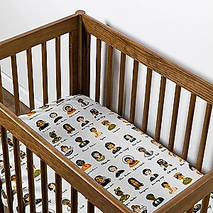 Babyletto 100% Organic Cotton Mini Crib Sheet, GOTS-Certified, Fitted 360°, Ultra-Soft and Breathable Muslin - Women in History