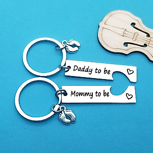 Pregnancy Announcement Gifts New Parents to Be Gifts Mommy and Daddy to Be Gifts First Time Mom Dad Gifts Baby Announcement Gifts New Mom New Dad to Be Gifts with Baby Footprint Charm