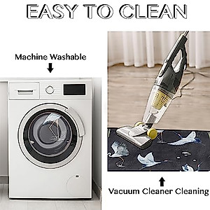 Red-Crowned Crane Kitchen Mat 2 PCS Waterproof Non-Slip Ergonomic Comfort Mat Anti Fatigue Kitchen Rug for Kitchen Floor Home Office Sink 47"X17"+29"X17" Inch