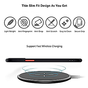 ZEZHOU iPhone 11 Pro Max Case with Camera Lens Protector 6.5", Shockproof Full Body Covered Soft Flat Edge Bumper Enhanced Corner, Translucent Matte Hard PC Back Slim Drop Protection Phone Case, Black