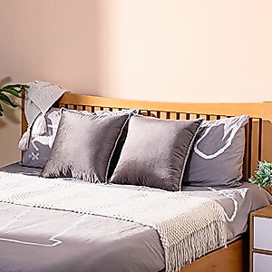 GAWAMAY Solid Soft Velvet Farmhouse Spring Pillow Covers 18x18 Set of 2,Decorative Green Throw Pillows with Chenille Edge,Square Boho Couch Pillows for Living Room Sofa Couch Beding(45x45cm) Green