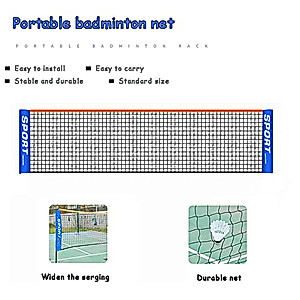 Badminton Net, Tennis Net, Pickleball Net, Portable Net for Badminton, Kids Adults Volleyball Training Net Indoor/Outdoor Sports Net for Garden Court Beach Backyard (Poles and Stand Not Included)