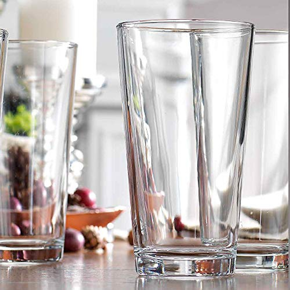 Set of 18 Sleek and Durable Drinking Glasses - Glassware Set Includes 6-17oz Highball Glasses, 6-13oz Rocks Glasses, 6-7oz Juice Glasses | Heavy Base Glass Cups for Water, Juice, Beer, & Cocktails.