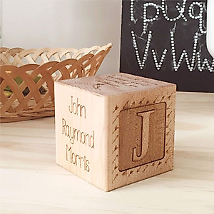 Smiling Tree Toys Personalized and Customizable Keepsake Baby Memorial Block, Handmade in The USA Using Natural Organic Wood