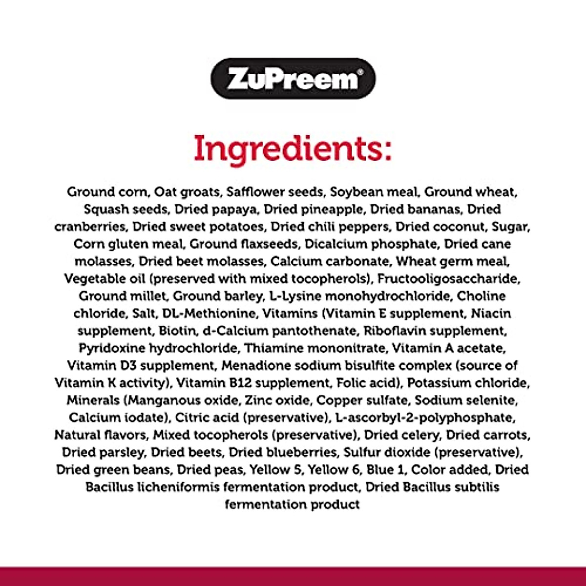 ZuPreem Smart Selects Bird Food for Parrots & Conures, 4 lb - Everyday Feeding for Caiques, African Greys, Senegals, Amazons, Eclectus, Small Cockatoos