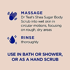 Dr Teal's Shea Sugar Body Scrub, Shea Butter with Almond Oil & Essential Oils, 19 oz (Pack of 3) (Packaging May Vary)