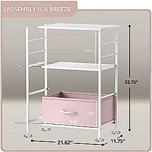 Sorbus Kids Dresser with 8 Drawers and 2 Drawer Nightstand Bundle - Matching Furniture Set - Storage Unit Organizer Chests for Clothing - Bedroom, Kids Rooms, Nursery, & Closet (Pink)