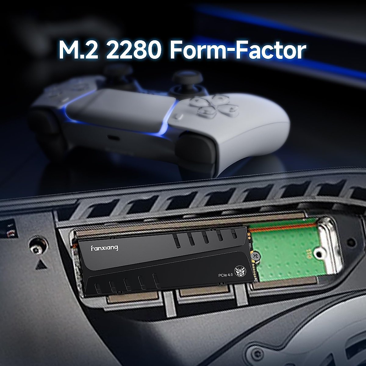 fanxiang S770 1TB NVMe M.2 SSD for PS5 - with Heatsink and DRAM, Up to 7300MB/s, PCIe 4.0, Suitable for Playstation 5 Memory Expansion, Game Enthusiasts, IT Professionals