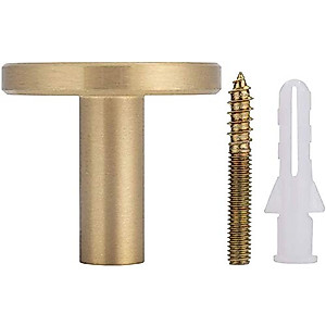 IVAILEX 4 Pack Wall Hooks for Hanging Gold Hooks Solid Brass Decorative Towel Hooks Coat Hooks Wall Mounted Key Hooks for Wall (Round.)