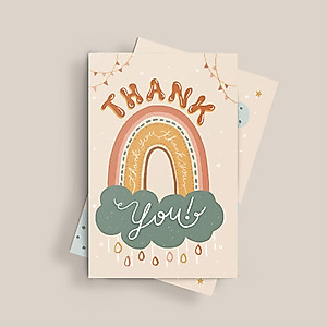 Rileys Baby Shower Thank You Cards Assortment, 50-Count | Hand-Illustrated 5 Designs, Baby Shower Thank You Cards with Envelopes, Thank You Cards Baby Shower Bulk Variety Pack (Nature)