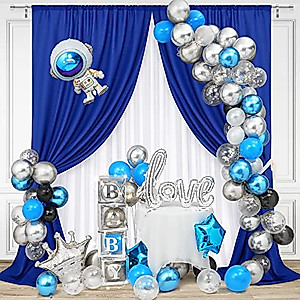 HOMEIDEAS White Backdrop Curtains for Parties, Wrinkle Free Polyester Photography Backdrop Drapes for Wedding Birthday Decorations, 5ft x10ft Set of 2 Panels