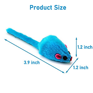 Maiguangta 12PCS Cat Mouse Toys,Faux Fur Cat Mice Toys with Plastic Body, Interactive Catnip Toys for Indoor Cats,Perfect for Kittens, Cats, and Puppies!…