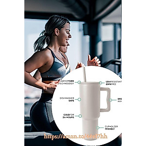 Pure Flow 40 oz Tumbler with Handle and Straw Lid,Stainless Steel Travel Mug Water Bottle Cup,Reusable Insulated Vacuum splashproof Cup,for Car,Home,Office,Gifts (black)