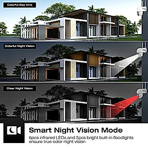 Topiacam PTZ Security Camera Outdoor, 4X Optical Zoom, 350°Pan 100°Tilt, Wi-Fi Home Surveillance Camera with Motion Detection, Floodlight & Siren Alarm, Color Night Vision, 2-Way Audio, White(AP30)