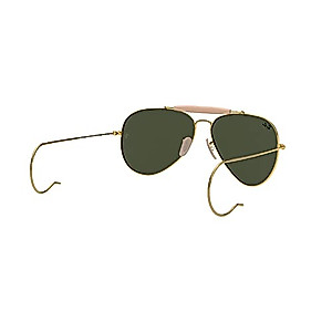 Ray-Ban RB3030 Outdoorsman I Aviator Sunglasses, Polished Gold/G-15 Green, 58 mm
