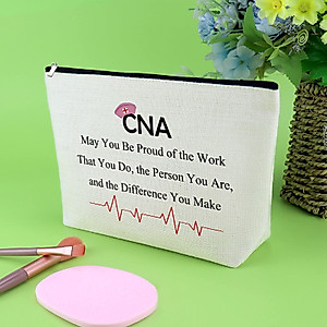 Gevody Certified Nursing Assistant Gifts for Women CNA Makeup Bag CNA Appreciation Gifts Inspirational Gift for Nurse Friends CNA Graduation Gifts Thank You Gifts for CNAS Assistant Cosmetic Pouch