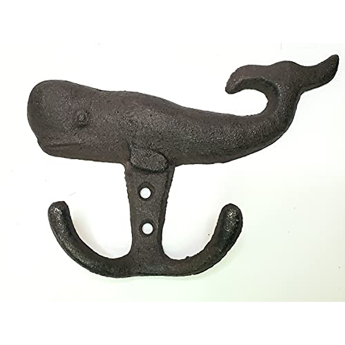 Whale Metal Double Wall Hook, 6.5 inches by 4.5 inches