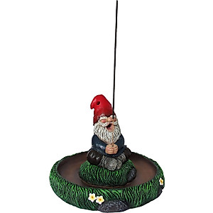 World of Wonders Ol' Smokey Gnaughty Gnomes Series Garden Gnome Incense Holder | Meditation Gifts for Your Home Office | Home Fragrance Products and Aroma Therapy - 7.5"