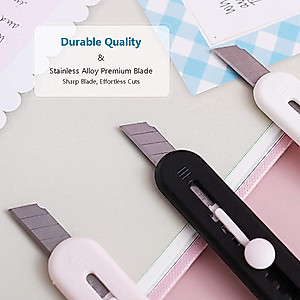 Leven Cute Retractable Box Cutters, 6 Pack Utility Knife, Sharp Cartons Cardboard Cutter Razor Knife for Christmas, Smooth Mechanism Perfect for Office and Home Use