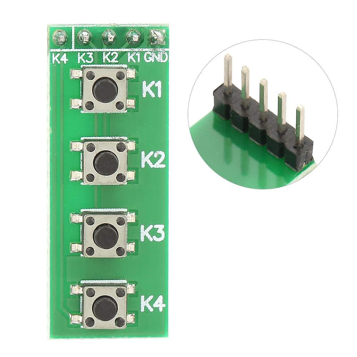 Walfront 4 Key Keyboard Module Universal 4 Key Push Button Switch Module Keyboard Board for DIY Accessory Kit