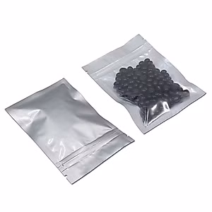 MITOB Clear Mylar Bags Zipper Lock Seal Plastic Aluminum Foil Bag Flat for Zip Food Storage Lock Bag Resealable with Tear (50, 4.7x7.9 inch (12x20cm))