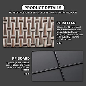 Outdoor Storage Table Wicker Patio Coffee Table All-Weather Rattan Side Table with Waterproof Cover, Brown