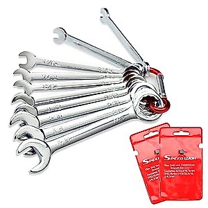 SPEEDWOX Mini SAE Wrench Set, 10-Piece, Open/Box End, Made of High Carbon Steel, Heat Treated for Strength and Durability