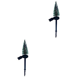balacoo 2pcs Solar Christmas Tree Lamp Christmas Tree Garden Stake Christmas Solar Lights Outdoor Stakes Lights Landscape Pine Trees Lighting for Home Lawn Yard Patio Pathway Green