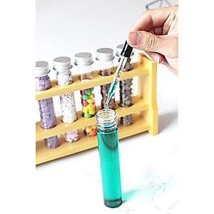 Muhome 30 Pack 65ml Clear Plastic Test Tubes with Screw Caps Flat Bottom, 27×149mm Tubes for Gumball Candy and Beads Storage, Scientific Experiments, Bath Salt DIY Christmas Party Favors