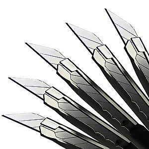 5-Pack Precision Razor Edge Precision Utility Stainless Steel Cutting Blade Retractable Locking Breakable Vinyl Wrap Tool Kit