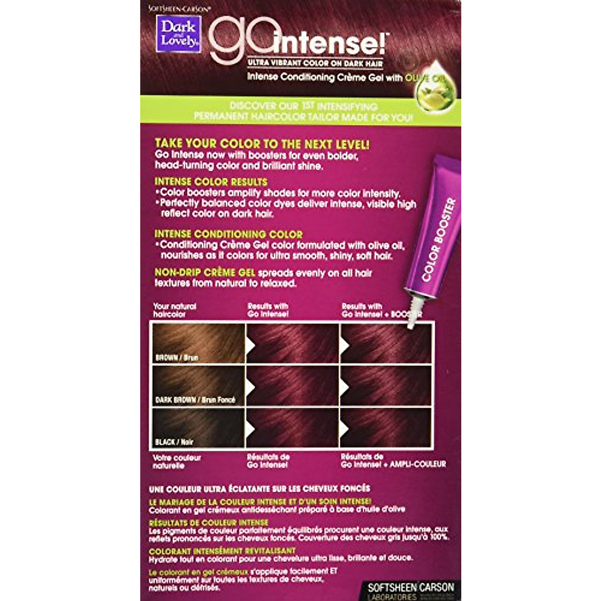 SoftSheen-Carson Dark and Lovely Ultra Vibrant Permanent Hair Color Go Intense Hair Dye for Dark Hair with Olive Oil for Shine and Softness, Passion Plum