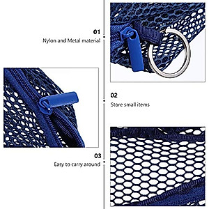 ABOOFAN Small Zipper Mesh Makeup Pouch Bags with Keychain Mini Coin Bag Wallet Cosmetic Small Storage Bag Transparent Travel Toiletry Bag for Women