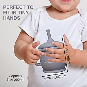 Little Duckling Brands 2-in-1 Silicone Baby Sippy Cup W/Straw & Lid, Toddlers Sippy Cups, Snack Container Cups, Round Snack Cups for Kids, Easy-Hold Straw Cups W/Handle