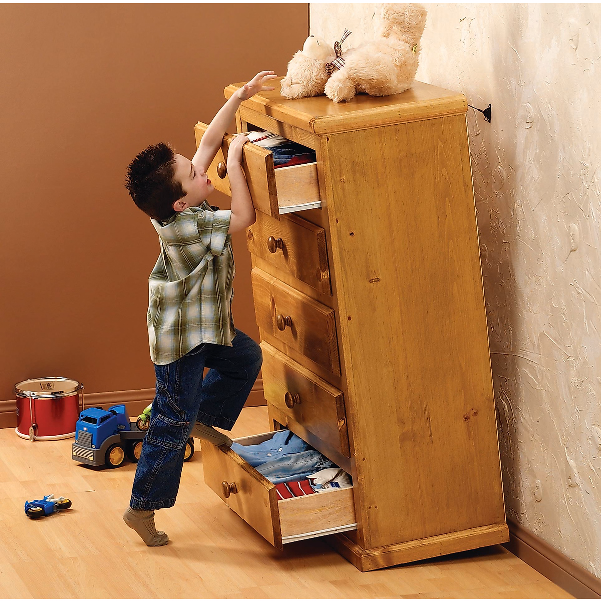 Hangman Anti-Tip Kit to Prevent Furniture Falling-Steel (TK-400-2)